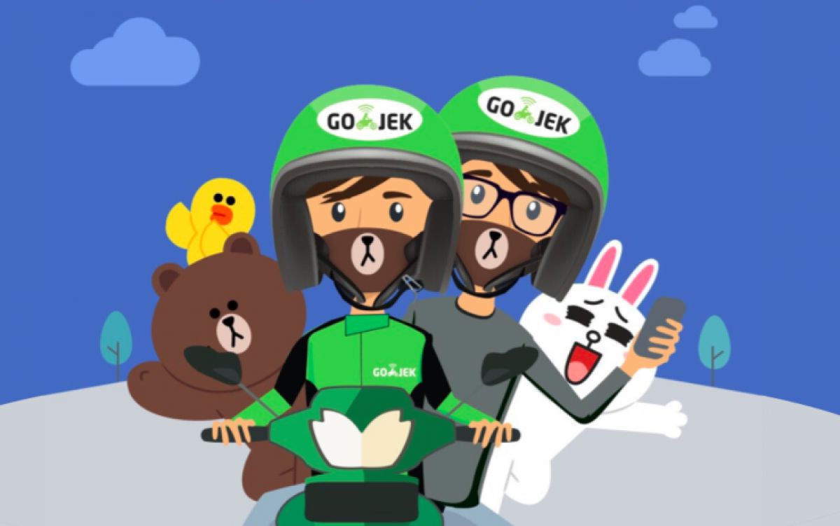 Go-Jek users could send drivers Cony & Brown stickers via Line app