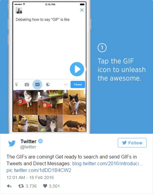 Twitter resmi tambahkan fitur seach GIF dan video | Techno.id