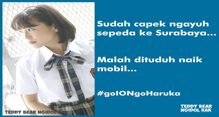 8 Meme Haruka JKT48 gowes sepeda, ada yang tersindir nggak nih?