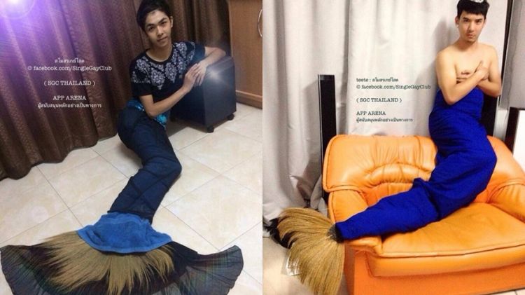 7 Cowok Thailand ini cosplay mermaid pakai sapu dan selimut, kocak!