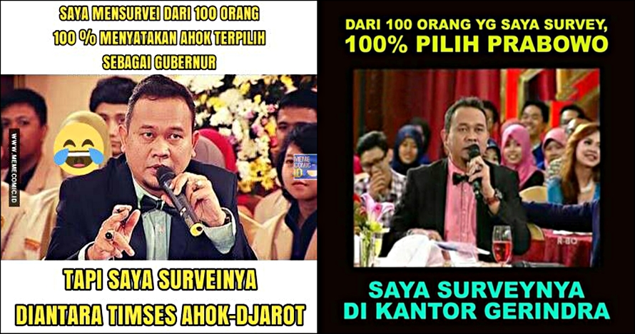 10 Meme survei ngawur Cak Lontong ini bikin kamu nggak berhenti k