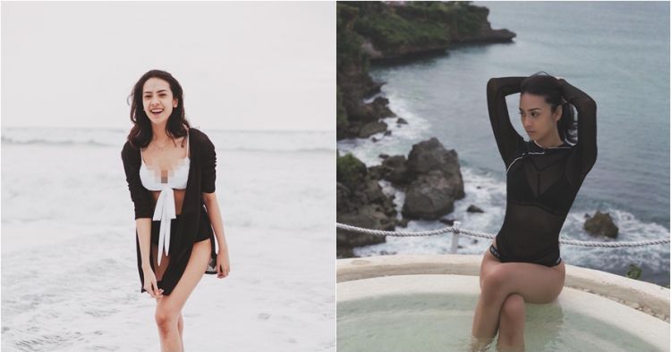 8 Pose Anya Geraldine liburan di pantai ini bikin gagal fokus