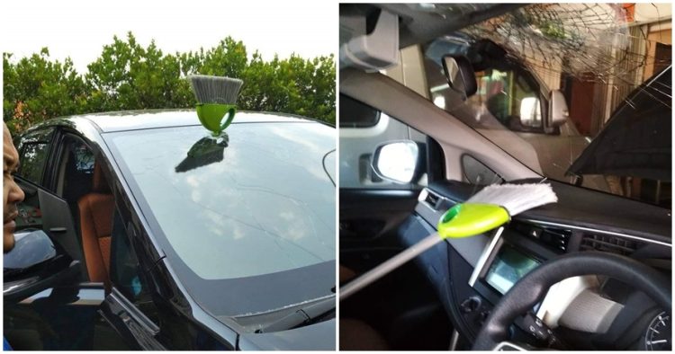 7 Cuitan kocak kejadian sapu timpa mobil hingga tembus kaca & retak