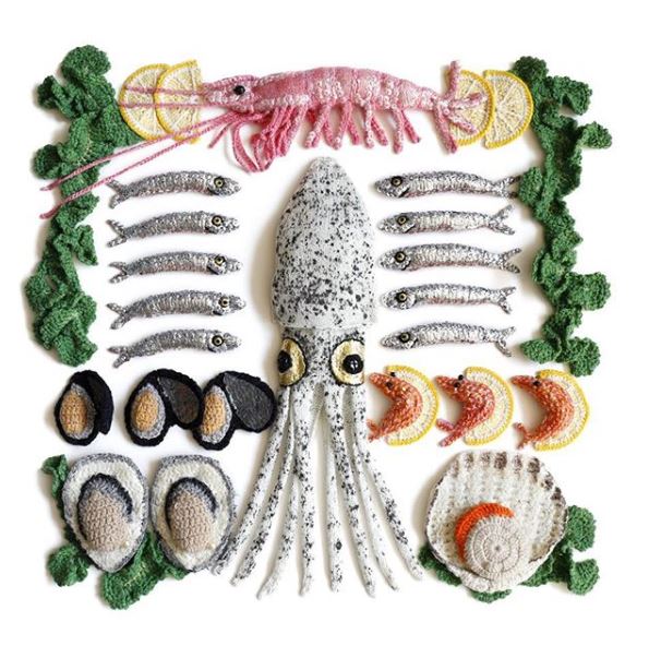 9 Karya seni rajutan hidangan makanan ini unik, detailnya bikin t