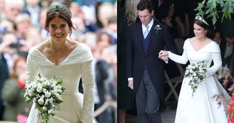 10 Momen royal wedding Putri Eugenie & Jack, gaun terbuka di punggung