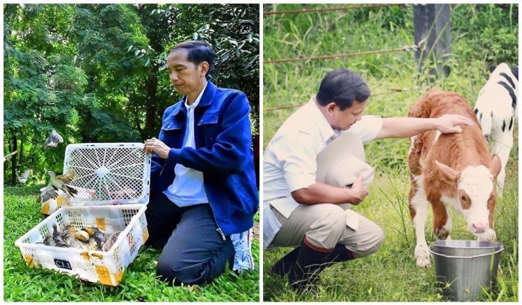 9 Beda gaya refreshing Jokowi & Prabowo, punya ciri khas