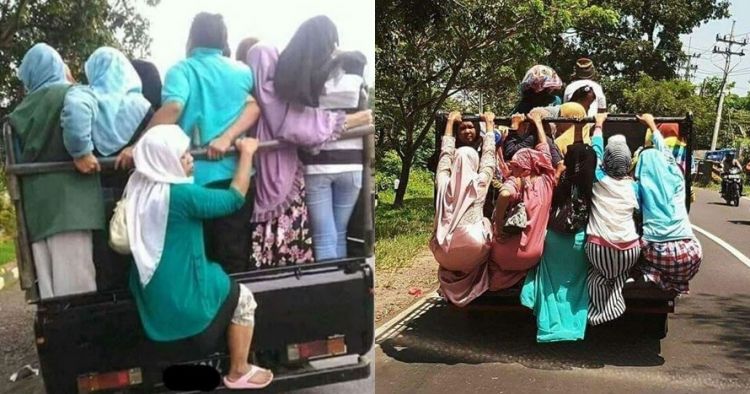 7 Kelakuan emak-emak naik mobil pick up ini ngeri-ngeri sedap