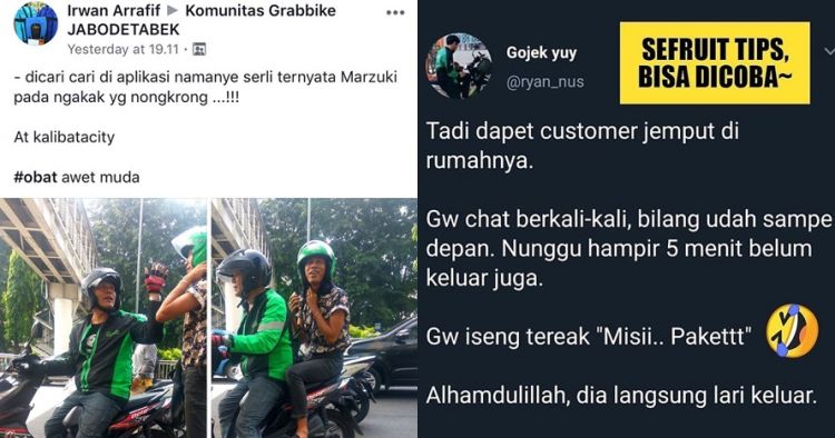 8 Momen kocak driver ojek online saat jemput penumpang 8 Momen kocak driver ojek online saat jemput penumpang