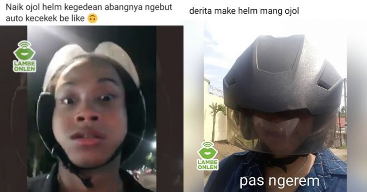 9 Momen apes pakai helm driver ojek online, kocak 9 Momen apes pakai helm driver ojek online, kocak