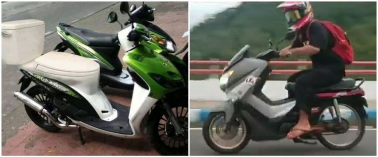 10 Potret lucu sepeda motor cuma ada di Indonesia, kocak pol