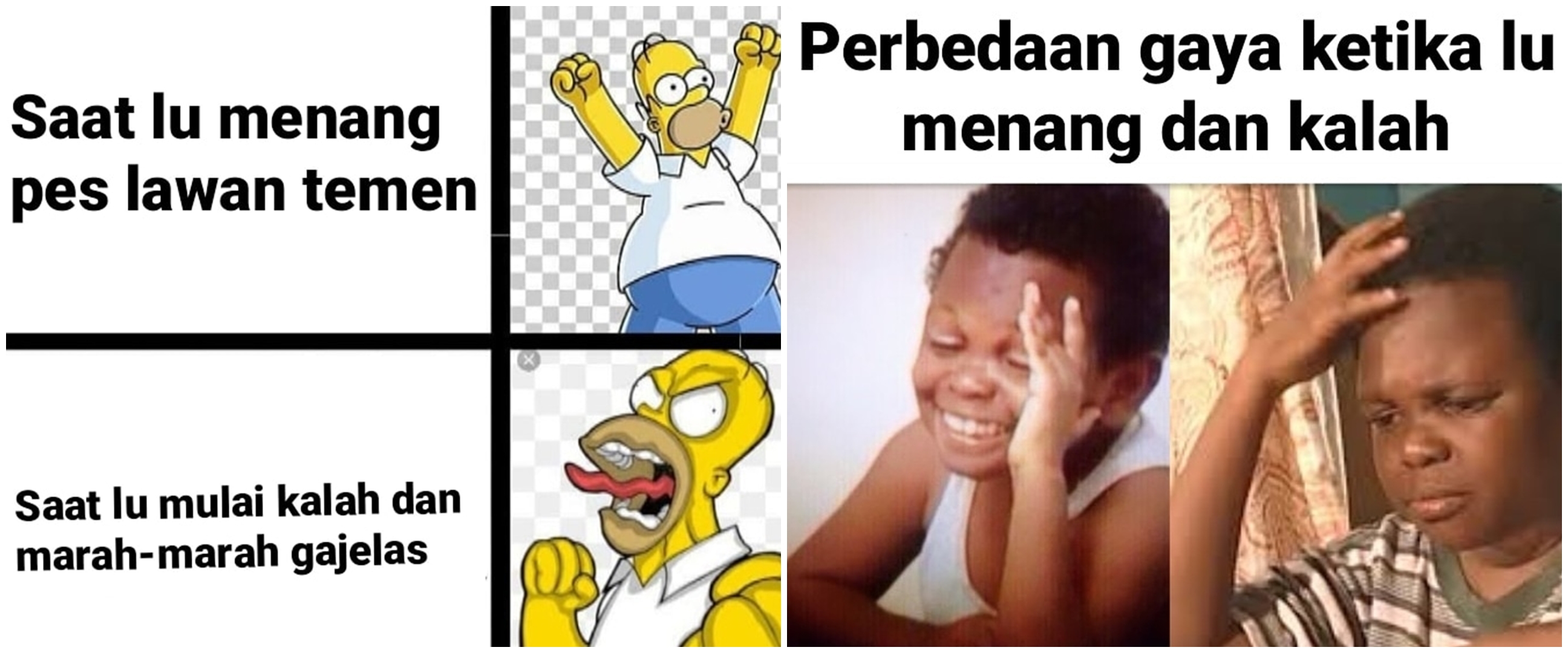 10 Meme perbedaan gaya ketika mulai kalah dalam permainan