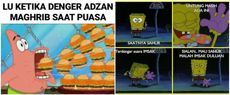 11 Meme SpongeBob buka puasa dan sahur, bikin tepuk jidat