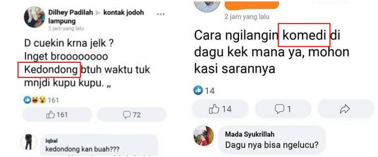 9 Status FB lucu salah sebut kata ini bikin tepuk jidat