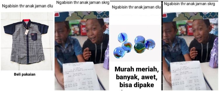 10 Meme beda cara menghabiskan uang THR zaman dulu dan kini