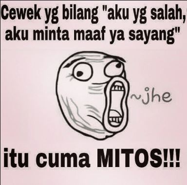 Meme lucu 'cewek minta maaf' ini bikin cowok ketawa takut