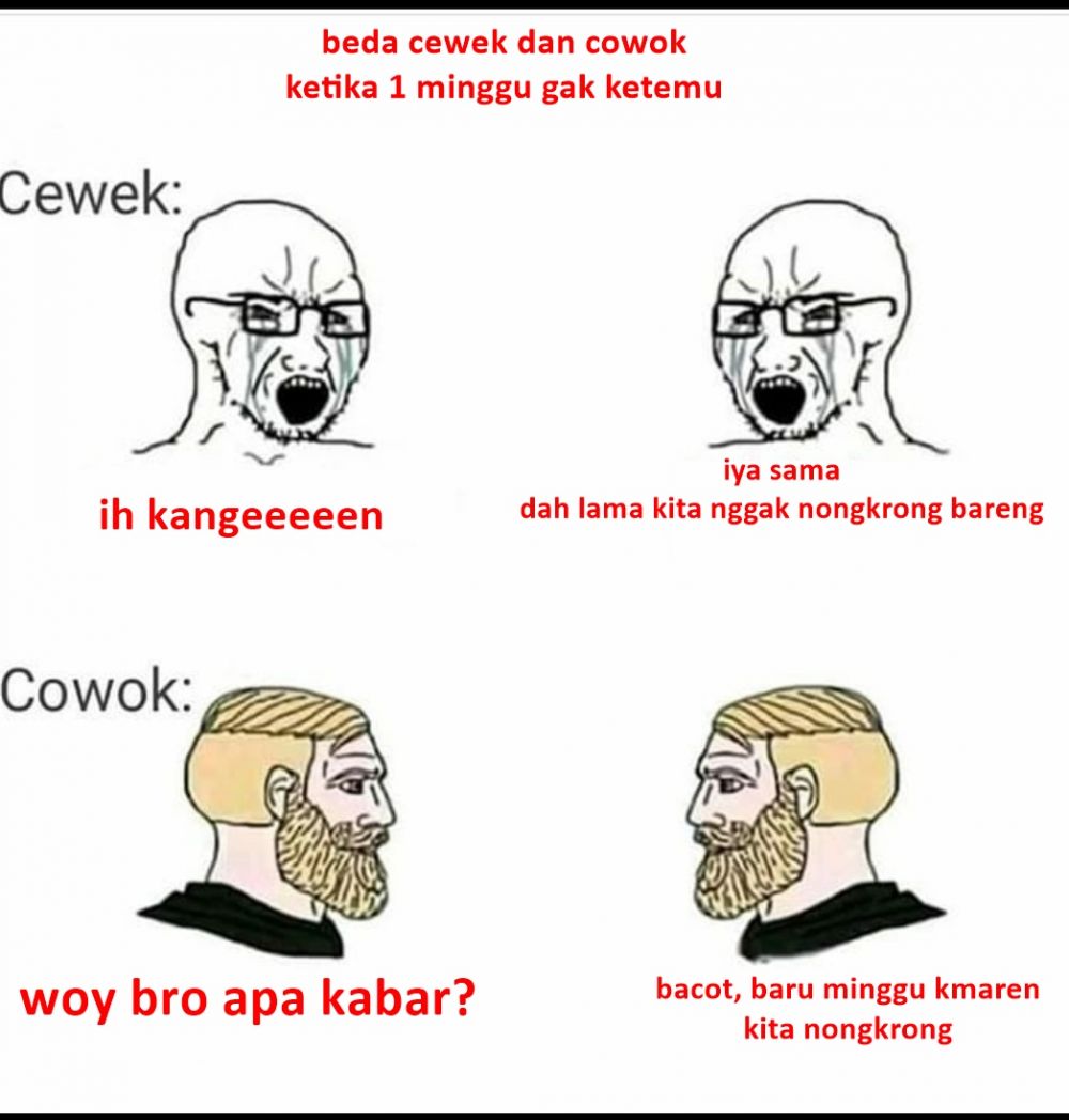 10 Meme beda cewek & cowok pas nongkrong ini menggelitik