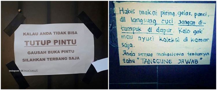 8 Tulisan peringatan lucu dari ibu kos ini bikin tepuk jidat