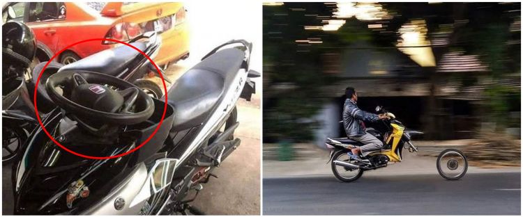 10 Ide kreatif pakai sepeda motor ini bikin geleng kepala