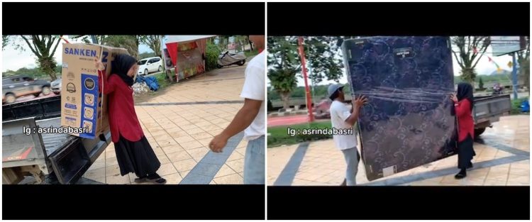 Cewek ini kerja 12 jam angkat perabot besar, kisahnya bikin salut