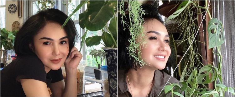 10 Momen Yuni Shara berkebun, gayanya curi perhatian