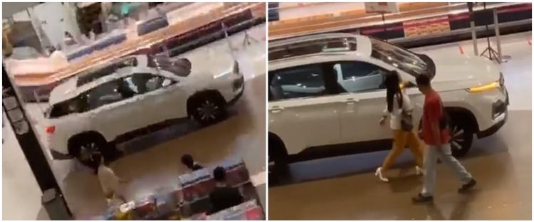 Viral perempuan parkir mobil di dalam mal, bikin heboh