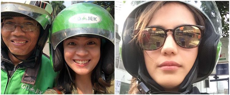 Gaya selfie 15 seleb cantik saat naik ojek online, antijaim