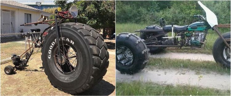 10 Modifikasi ekstrem ban motor jadi besar ini bikin nggak habis pikir