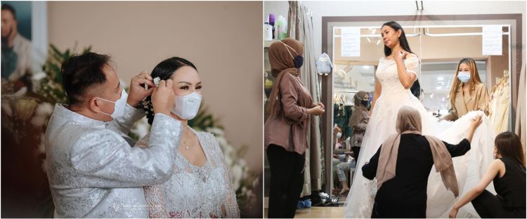 10 Momen Kalina Ocktaranny fitting baju pengantin, elegan serba putih 10 Momen Kalina Ocktaranny fitting baju pengantin, elegan serba putih