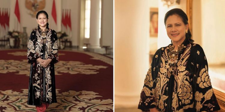 5 Potret gaya busana Iriana Jokowi di nikahan Aurel dan Atta, anggun