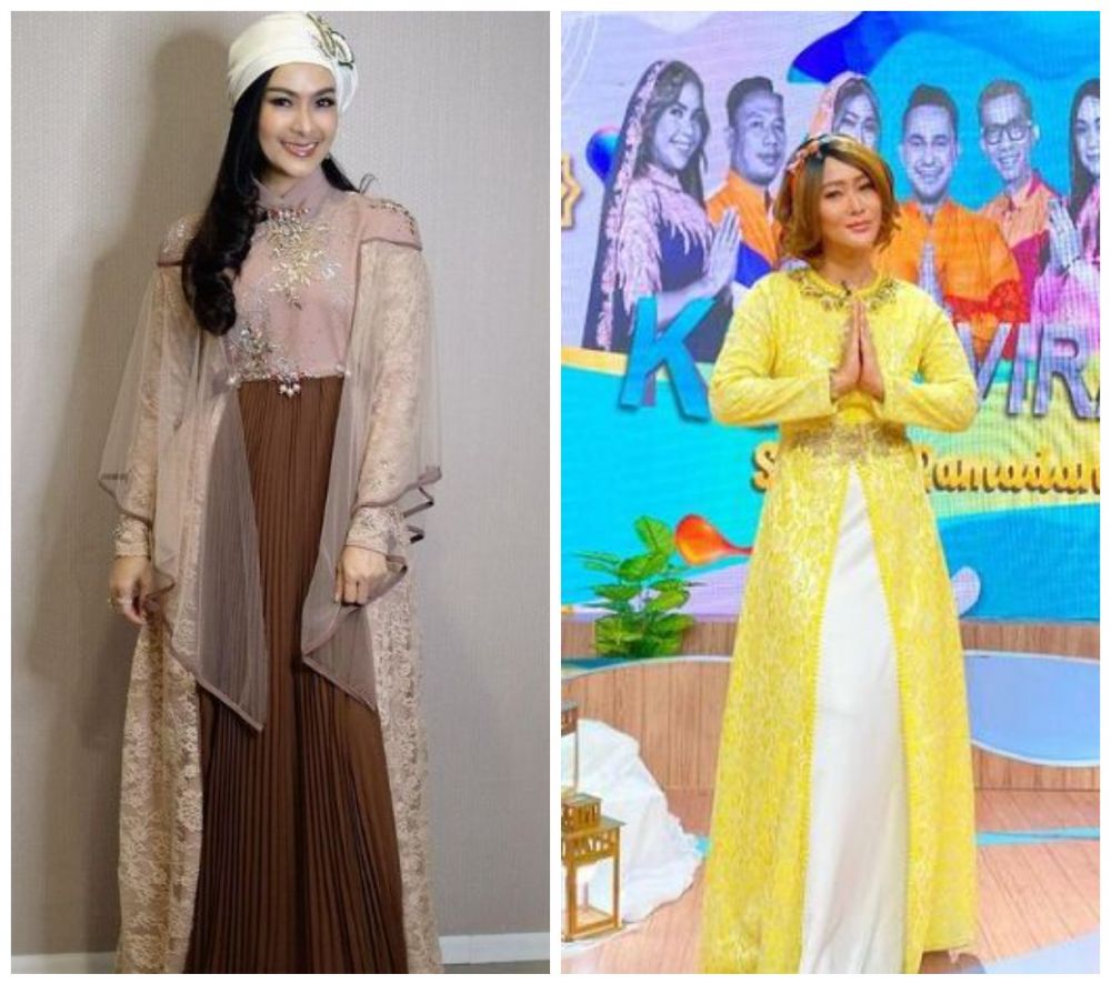 6 Beda gaya Iis Dahlia dan Inul Daratista pakai gamis, memesona