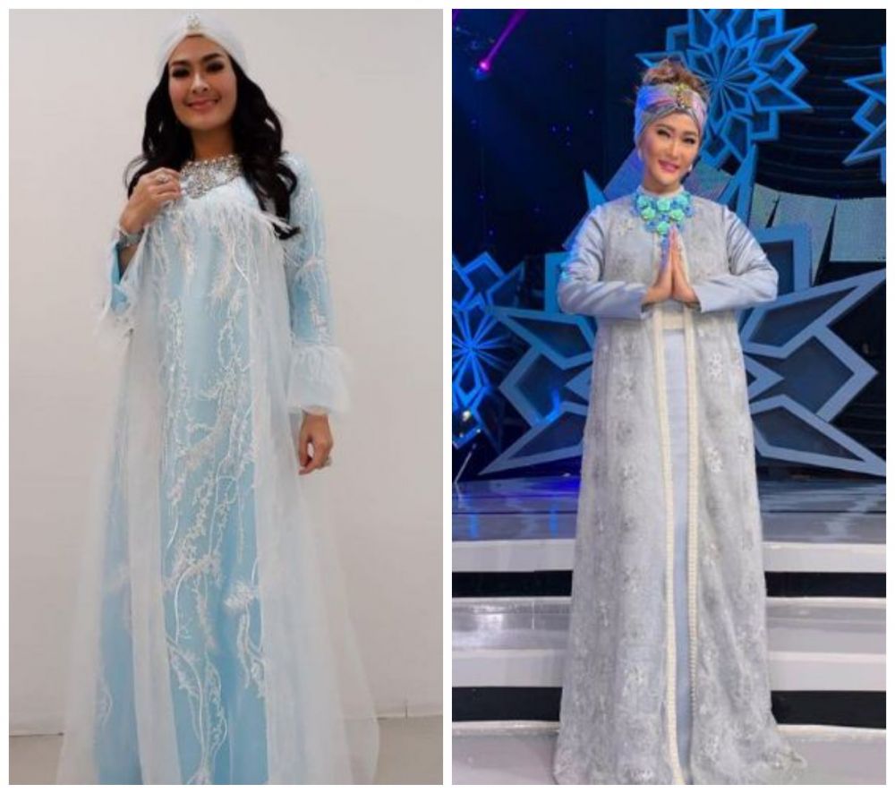 6 Beda gaya Iis Dahlia dan Inul Daratista pakai gamis, memesona