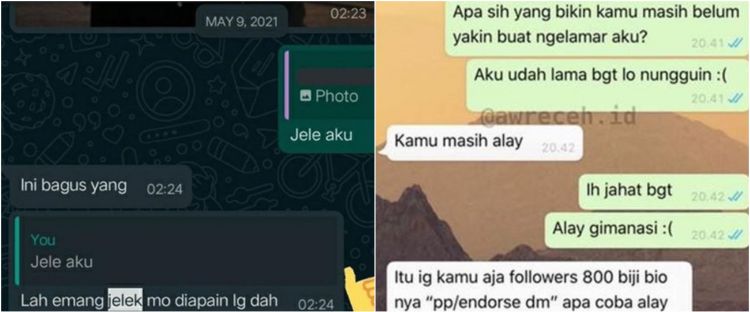 8 Chat lucu pacar yang terlalu jujur ini endingnya ngenes abis
