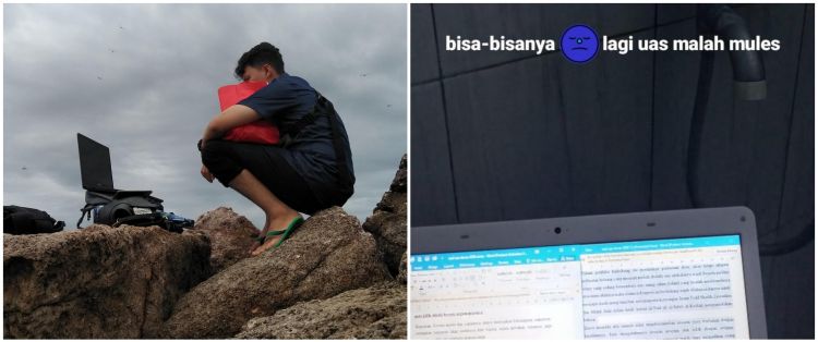 12 Momen lucu kuliah online di tempat nggak biasa, bikin tepuk jidat
