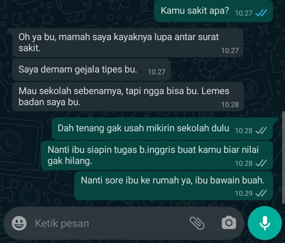 10 Chat lucu guru terlalu baik ke murid ini bikin iri