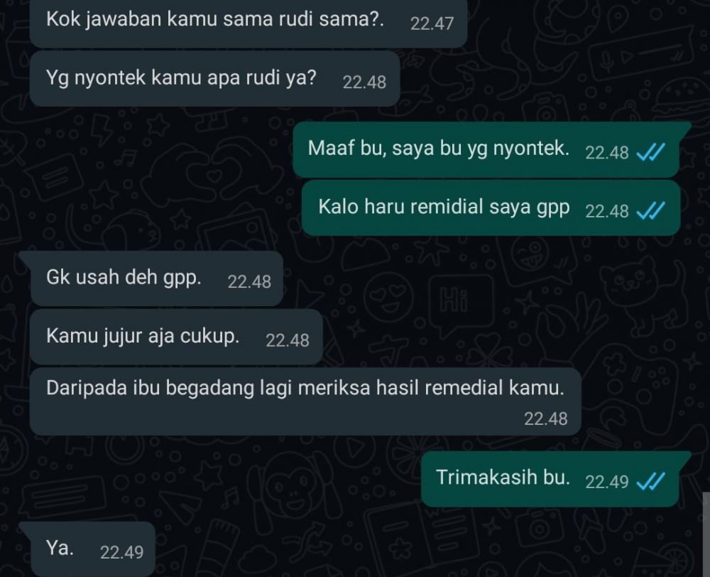10 Chat lucu guru terlalu baik ke murid ini bikin iri