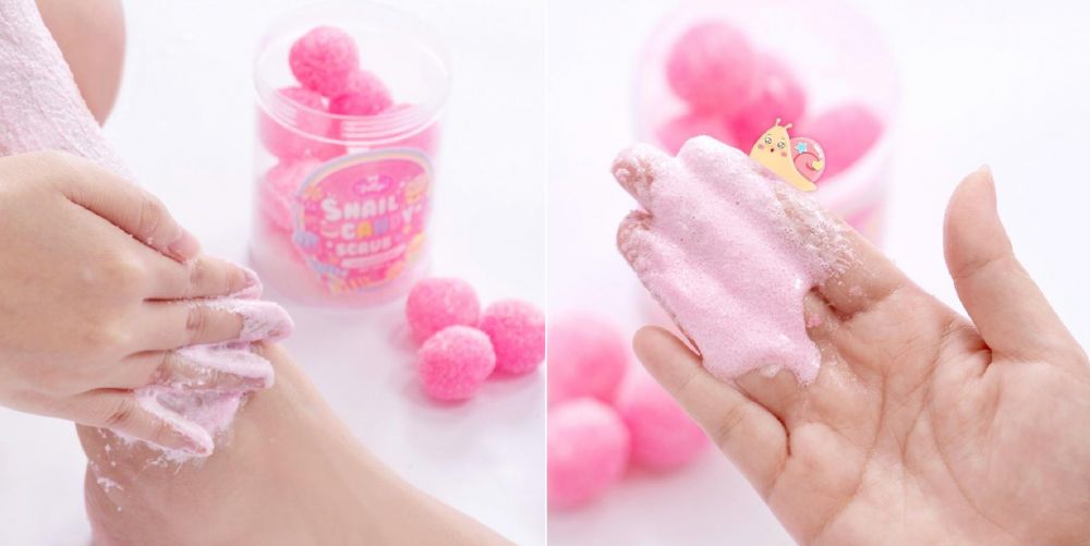 Snail Candy Scrub, sabun ini dibuat dari lendir siput dan gula as
