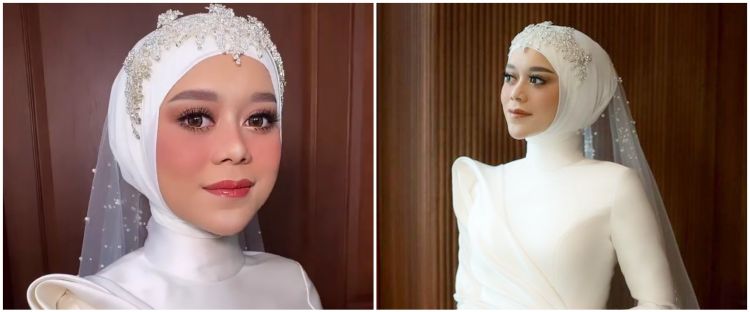 9 Detail penampilan Lesty Kejora di acara tasyakuran pernikahannya
