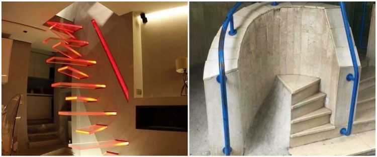13 Desain tangga gagal estetik ini bentuknya absurd abis