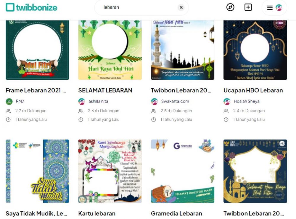 Cara untuk membuat Twibbon Lebaran di Twibbonize, mudah dan cepat ...