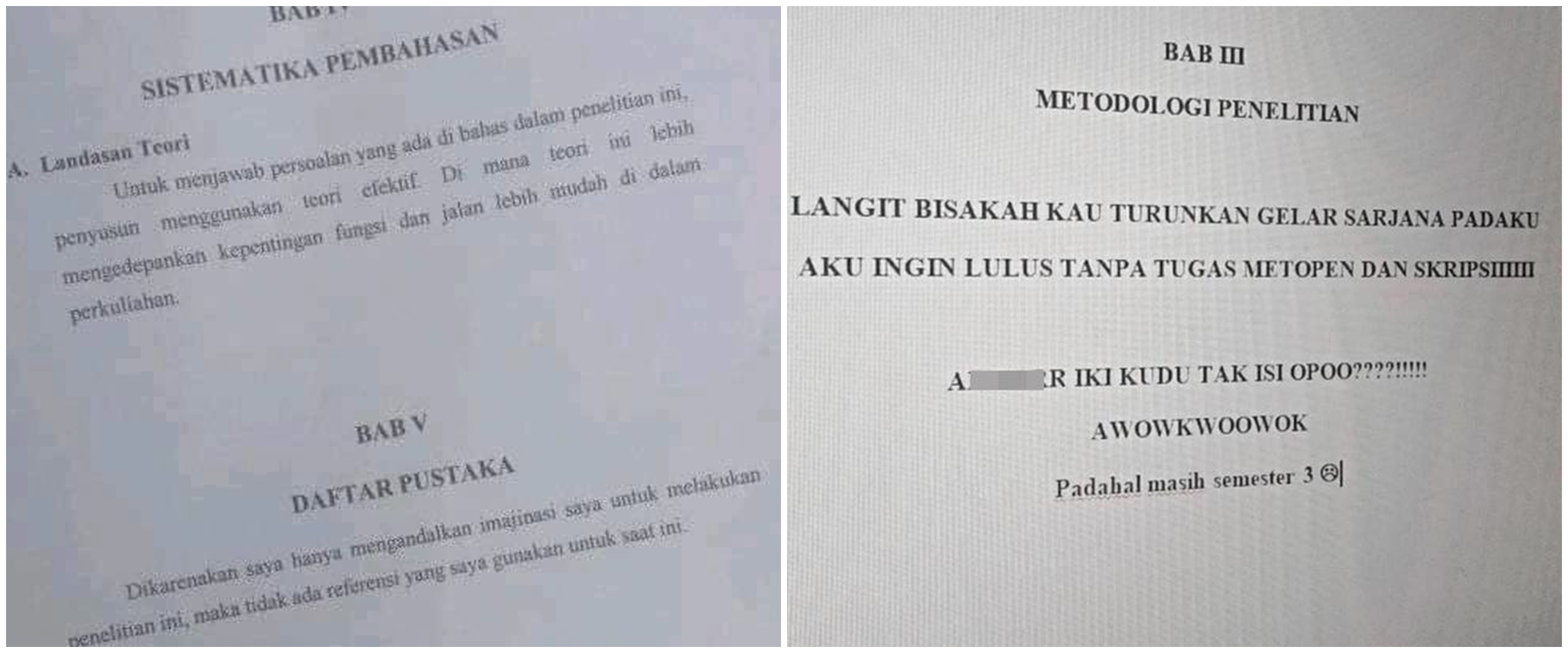 11 Tulisan kocak di skripsi ini isinya bikin nggak habis pikir