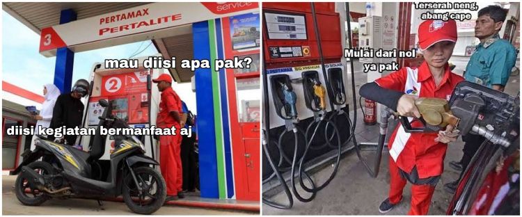 11 Meme lucu tanya jawab di pom bensin ini bikin tertawa geli