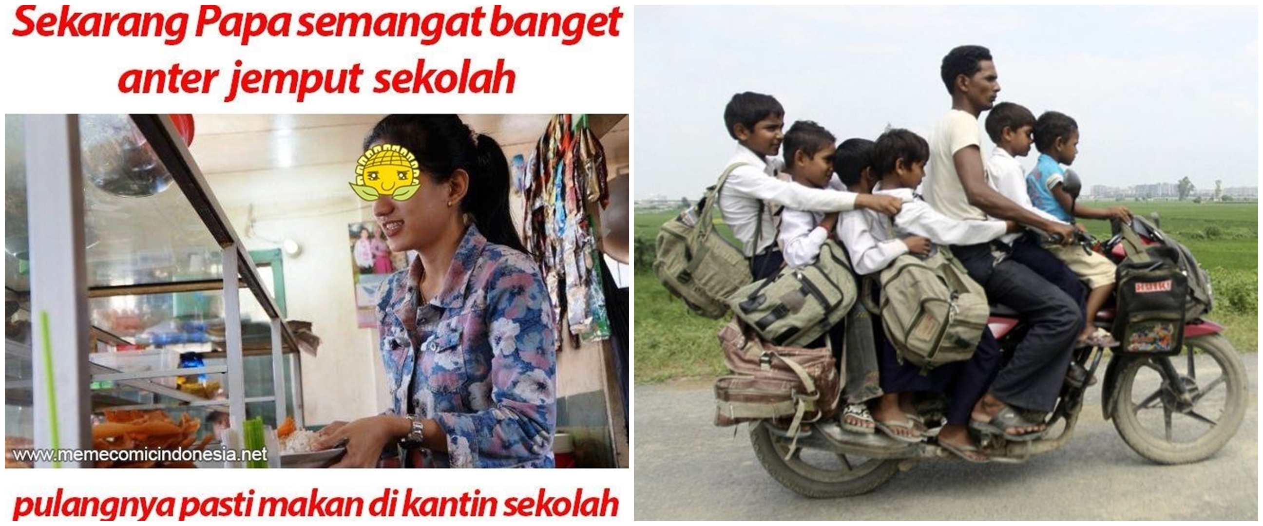 11 Meme kelakuan orang tua antar anaknya sekolah ini bikin tepuk
