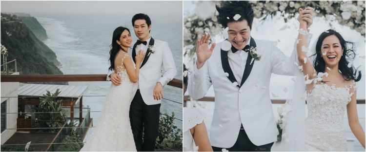 11 Momen nikahan Yeslin Wang eks istri Delon Idol, di pinggir pantai