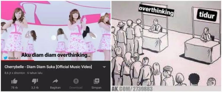 17 Meme kocak saat alami overthinking ini bikin susah tidur