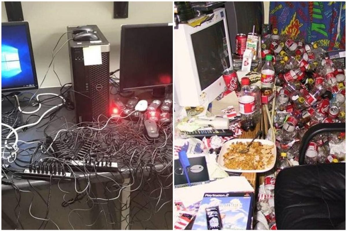 11 Penampakan absurd set up komputer tidak rapi, bikin susah dipakai ...