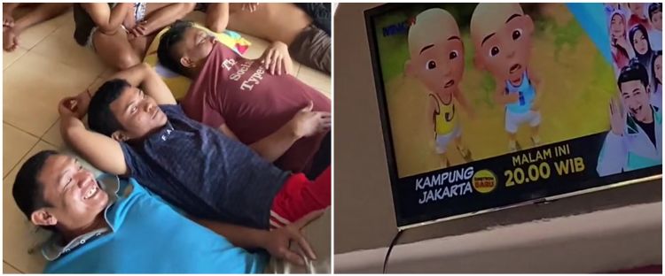 Momen keseruan narapidana di akhir pekan, nobar kartun Upin & Ipin
