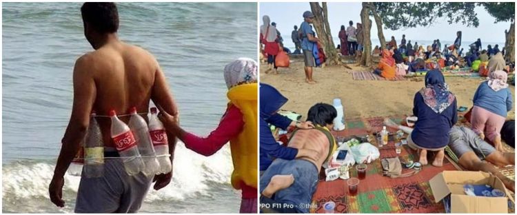 15 Kelakuan nyeleneh orang-orang di pantai ini bikin heran