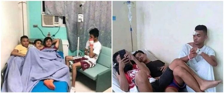 11 Potret nyeleneh jenguk teman di rumah sakit ini tingkahnya ada aja