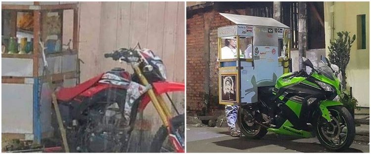 11 Penampakan motor pedagang keliling ini bikin pembeli melongo