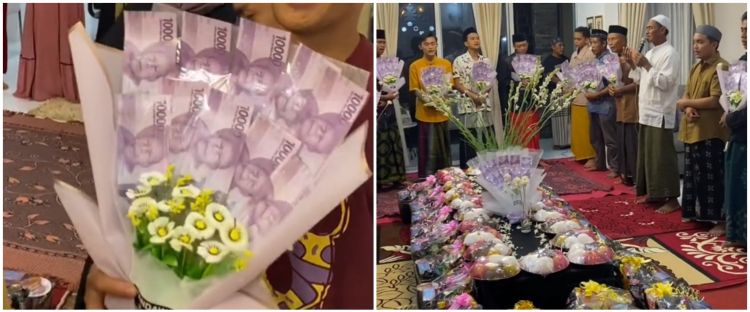 Perayaan Maulid Nabi antimainstream, warga dapat buket uang ala wisuda
